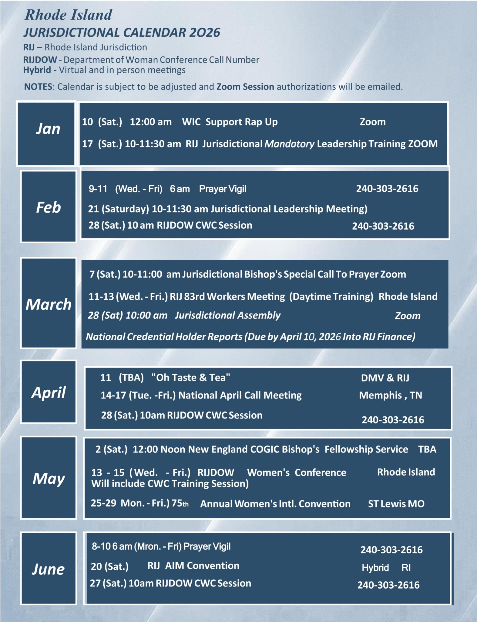 Rhode Island Jurisdiction "God is with us" | Jurisdictional Calendar